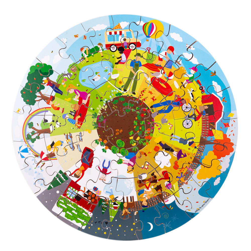 Seasonal Circular Floor Puzzle | Jigsaw Puzzles | Bigjigs Toys