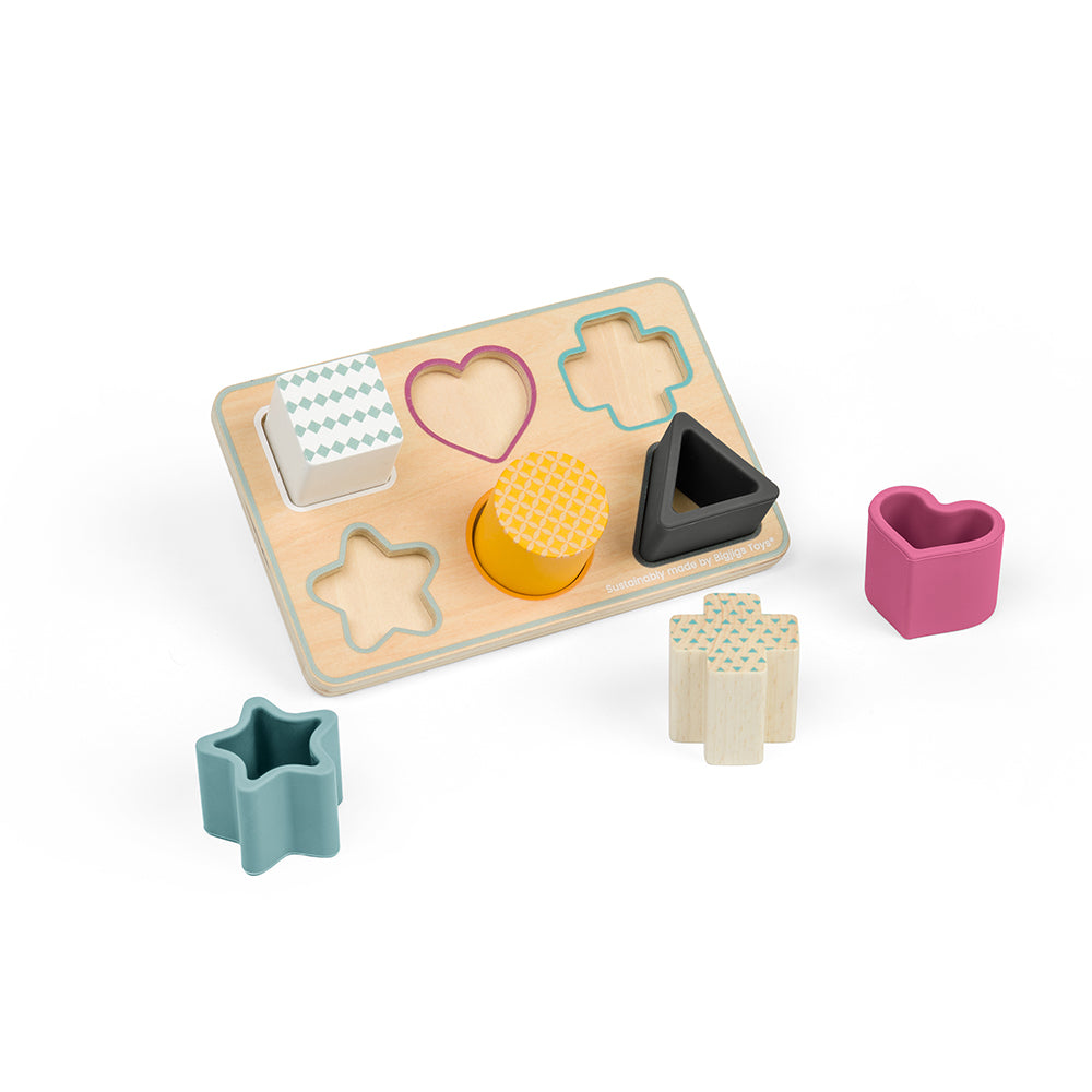 Shape Matching Board | Silicone Shape Sorter | Bigjigs Toys