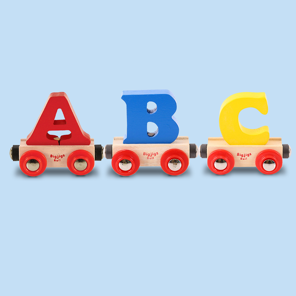 Wooden Train Letters | Personalised Train Toys Gift | Bigjigs Toys