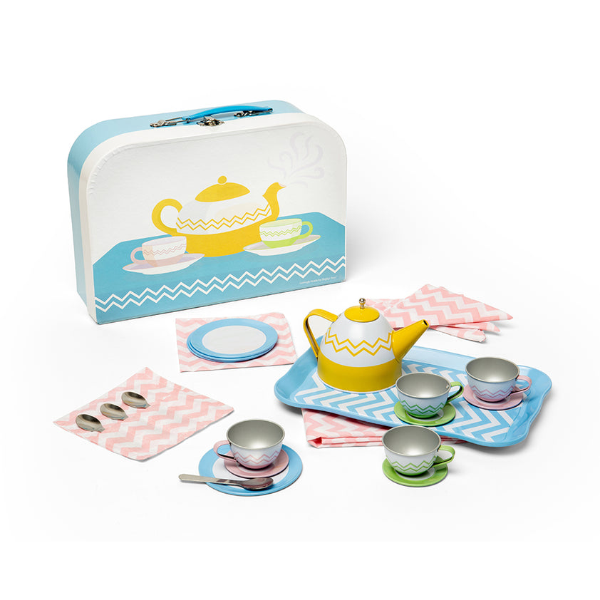 Tin Tea Set & Carry Case | Kids Tea Set | Bigjigs Toys