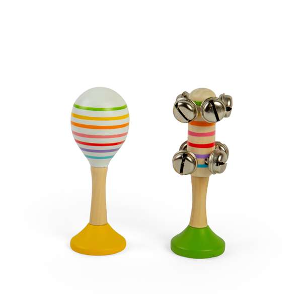 Musical Shakers - Yellow + Green | Musical Toys | Bigjigs Toys