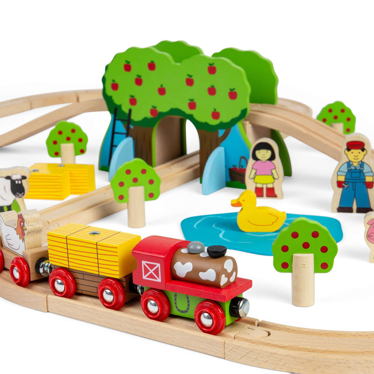 Farm Train Set | Wooden Train Sets | Bigjigs Toys