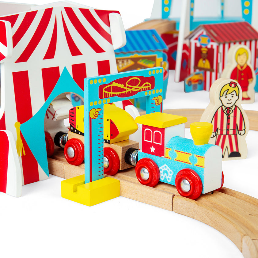 Fun Fair Wooden Train Set | Wooden Railway | Bigjigs Rail – Bigjigs Toys