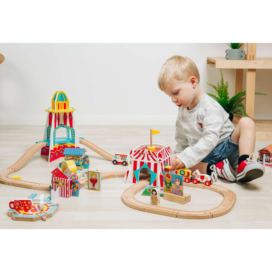 Fun Fair Wooden Train Set | Wooden Railway | Bigjigs Rail – Bigjigs Toys