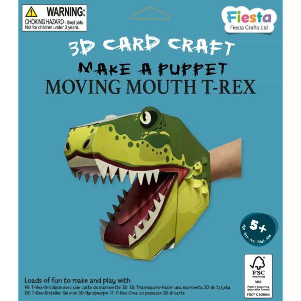 T-Rex Craft Puppet Kit | Fiesta Crafts| Bigjigs Toys