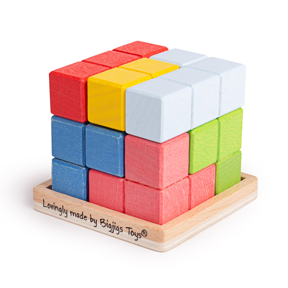 Lock-A-Cube Cube Puzzle | Wooden Toys | Bigjigs Toys