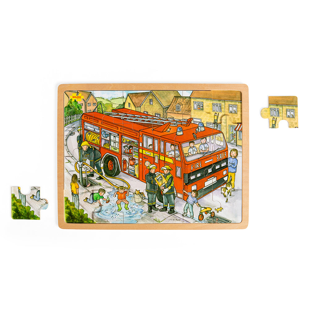 Tray Puzzle Fire Engine | Puzzles | Bigjigs Toys