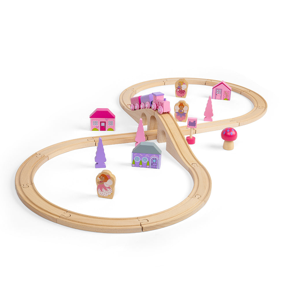 Fairy Figure of Eight | Pink Wooden Train Set | Bigjigs Toys