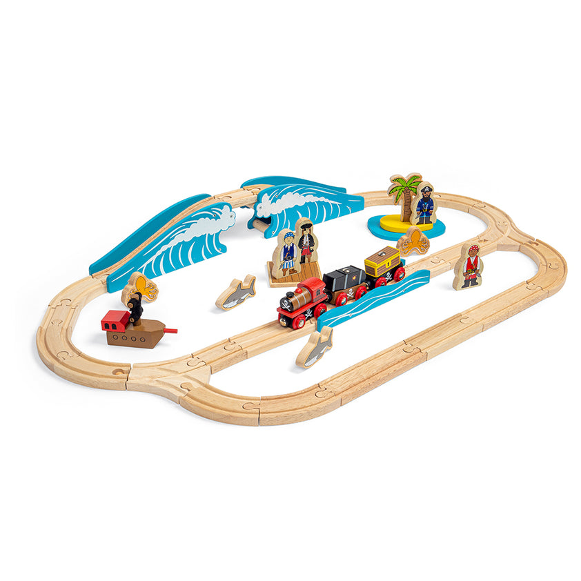 Pirate Train Set | Wooden Train Sets | Bigjigs Rail – Bigjigs Toys