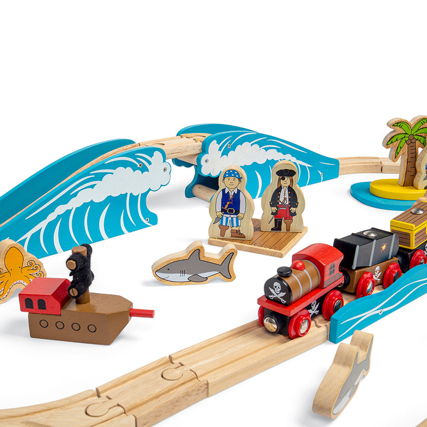 Pirate Train Set | Wooden Train Sets | Bigjigs Rail – Bigjigs Toys