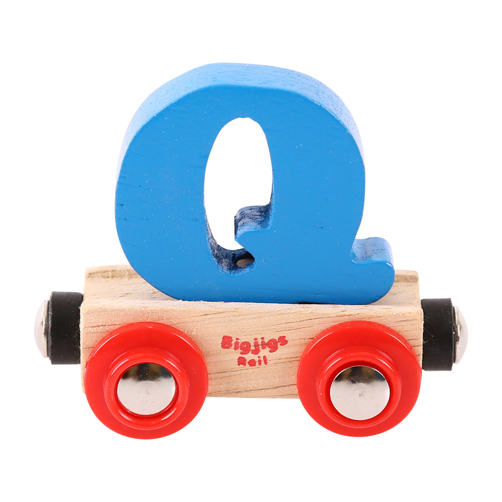 Personalised Wooden Rail Letters | Letter Q (Blue) | Bigjigs Rail ...