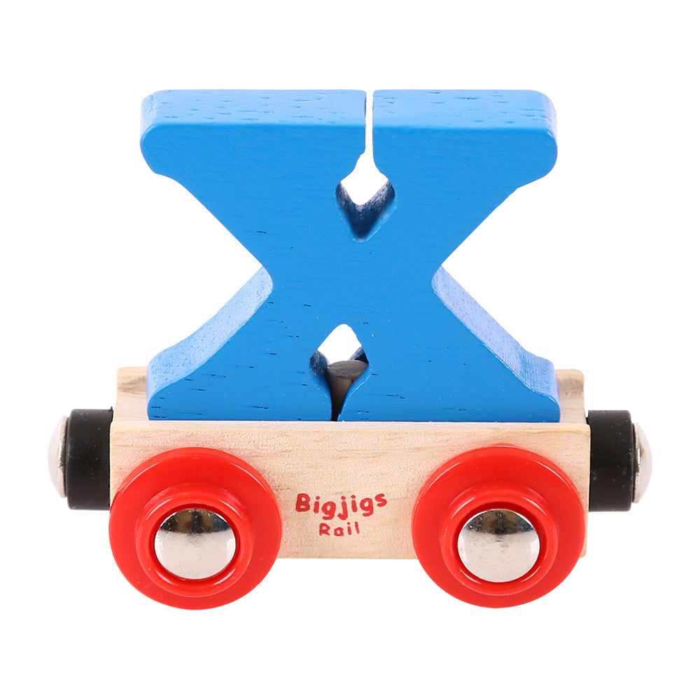 Personalised Wooden Rail Letters | Letter X (Blue) | Bigjigs Rail ...