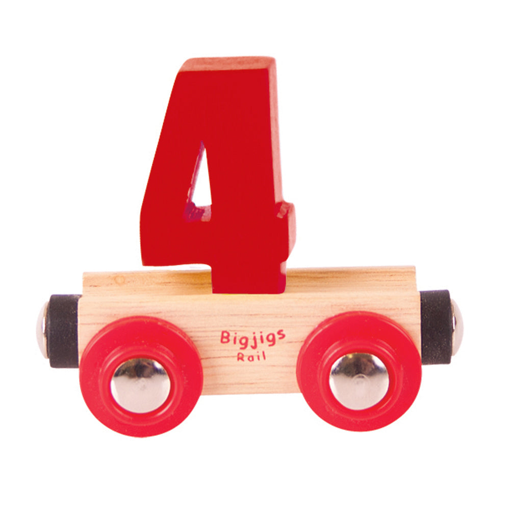 Personalised Wooden Rail Numbers | Number 4 (Blue) | Bigjigs Rail ...