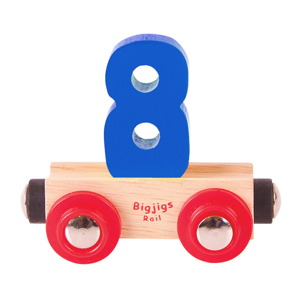 Personalised Wooden Rail Numbers | Number 8 (Blue) | Bigjigs Rail ...