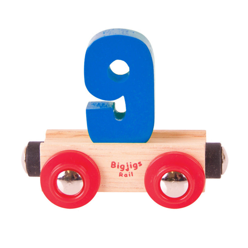 Personalised Wooden Rail Numbers | Number 9 (Blue) | Bigjigs Rail ...