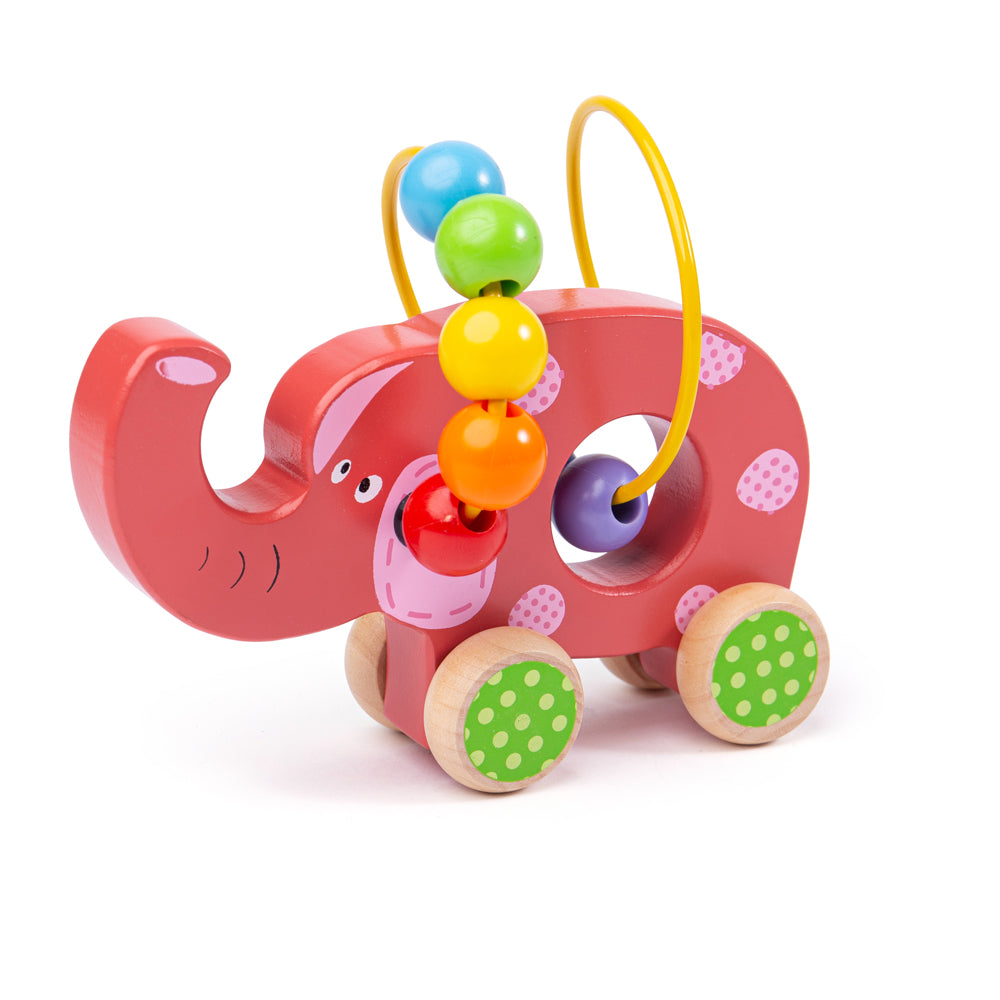 Elephant Push Along Bead Frame | Push & Pull Toys | Bigjigs Toys