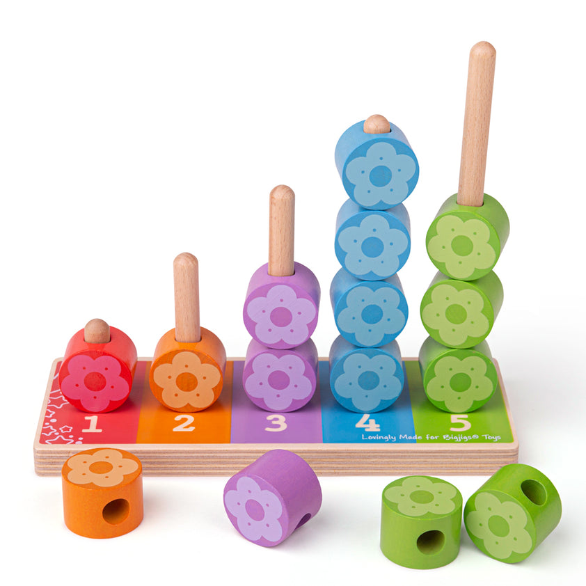 Wooden Flower Stacker | Wooden Toys | Bigjigs Toys
