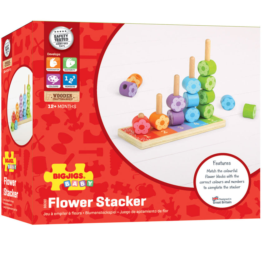 Wooden Flower Stacker | Wooden Toys | Bigjigs Toys