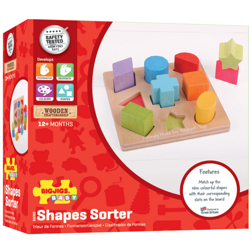 First Shapes Sorter | Sorting & Stacking | Bigjigs Toys