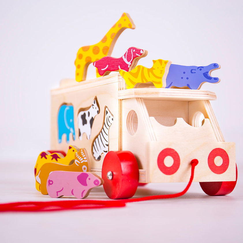 Animal Shape Lorry | Wooden Shape Sorter | Bigjigs Toys