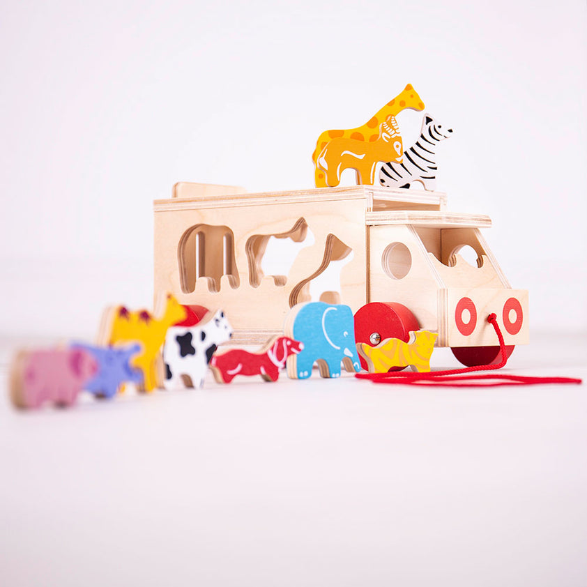 Animal Shape Lorry | Wooden Shape Sorter | Bigjigs Toys