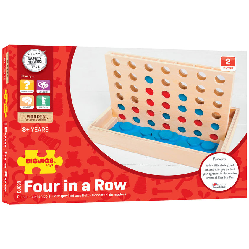 Four in a Row | Wooden Board Games | Bigjigs Toys