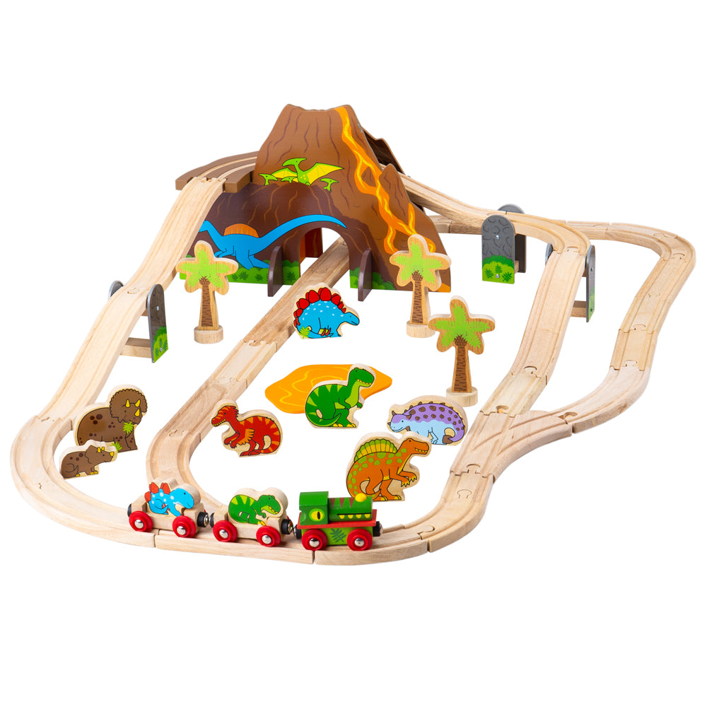 Dinosaur Train Set | Wooden Train Sets | Bigjigs Toys