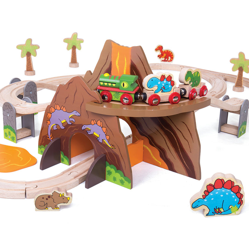 Dinosaur Train Set | Wooden Train Sets | Bigjigs Toys