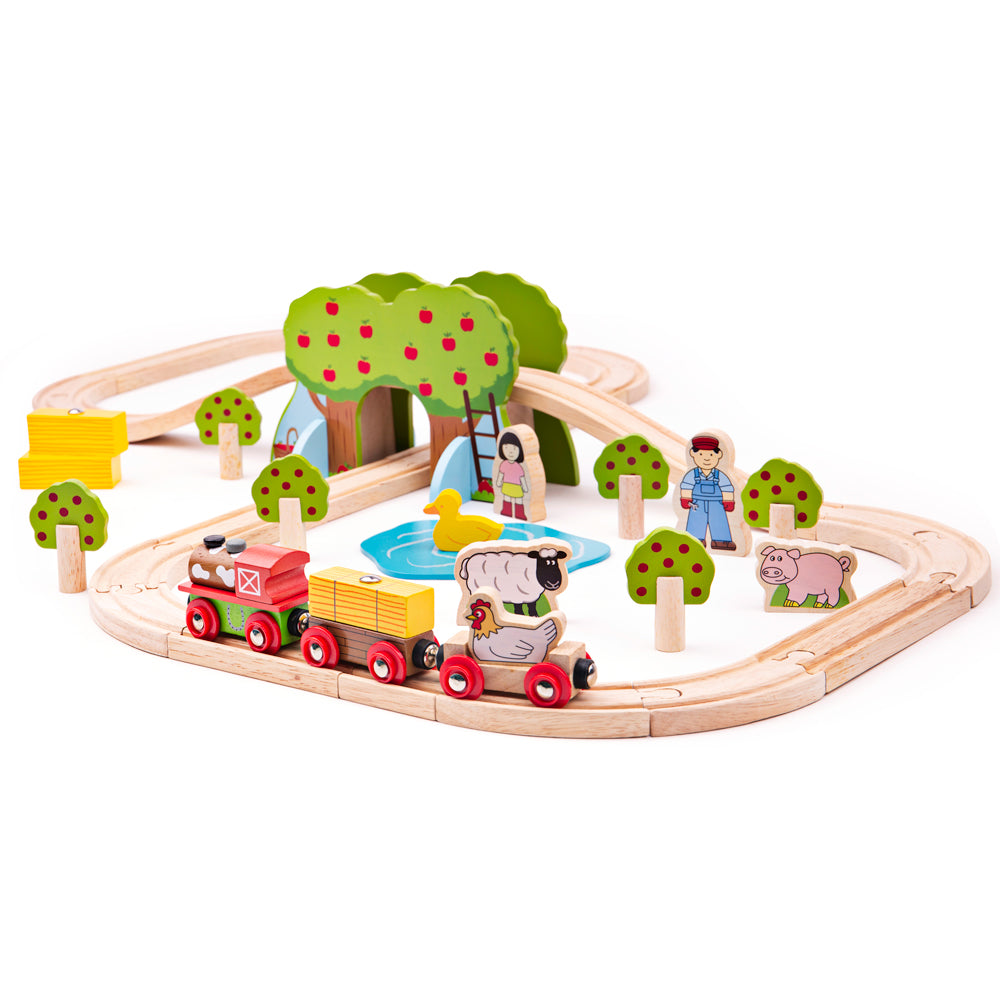 Farm Train Set | Wooden Train Sets | Bigjigs Toys