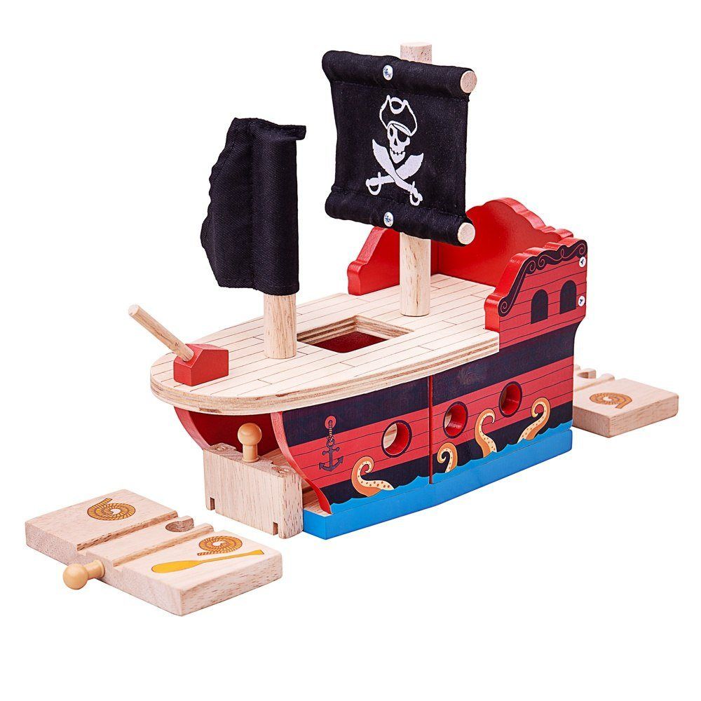 Pirate Galleon Ship | Wooden Pirate Ship | Bigjigs Rail – Bigjigs Toys