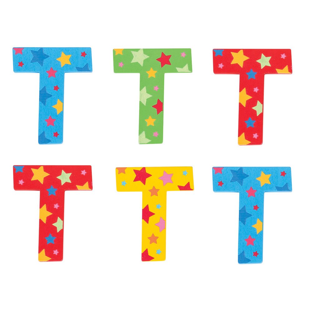 Star Letter T | Decorative Wooden Letters | Bigjigs Toys