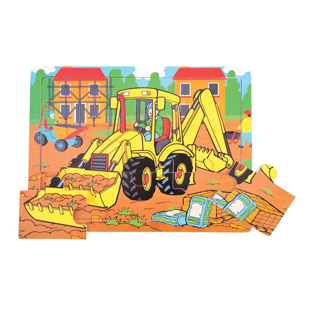 Digger Tray Puzzle (9 Pieces) | Puzzles For Kids | Bigjigs Toys
