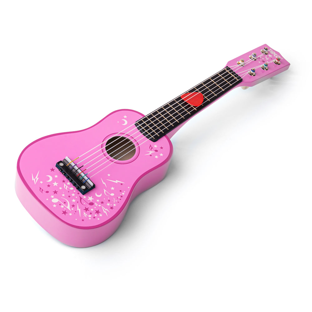 Pink Guitar (Flowers) | Toy Musical Instruments | Bigjigs Toys
